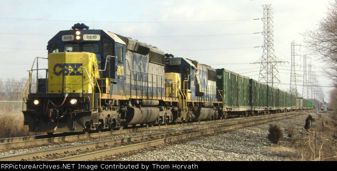 CSX Q707 rolls to a halt east of Port Rdg Jct to hold for Q300